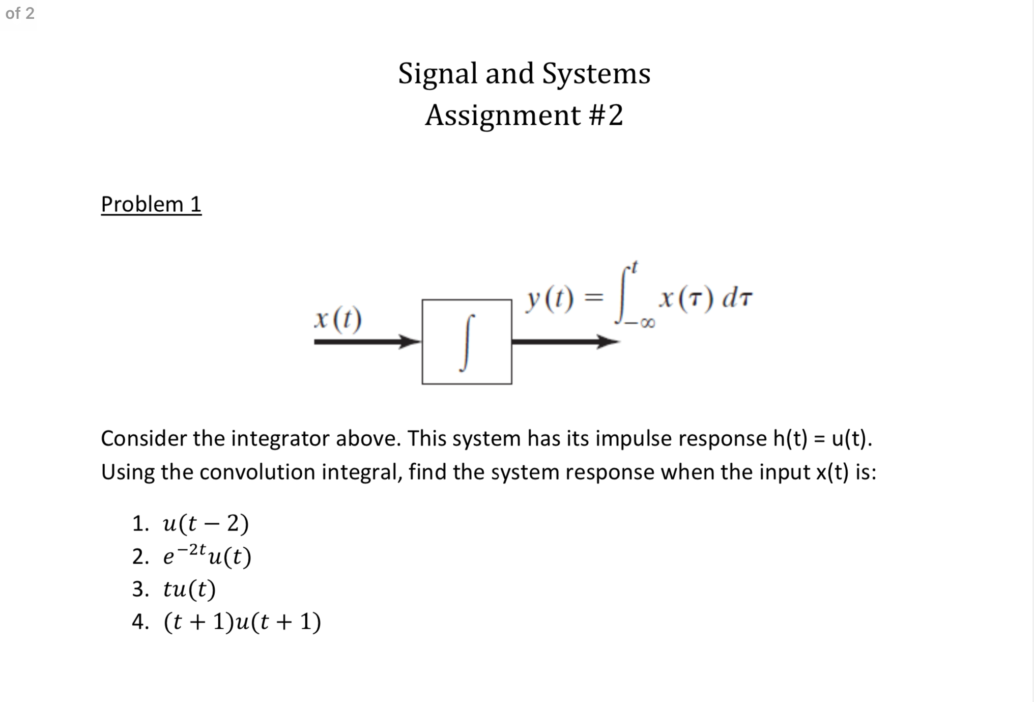 Solved Problem 1Consider the integrator above. This system | Chegg.com