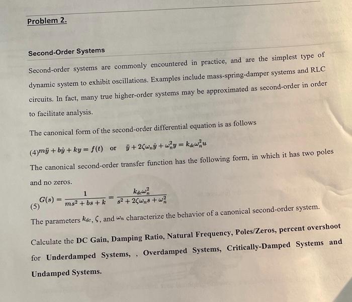 Problem 1. First Order Systems First-order systems | Chegg.com