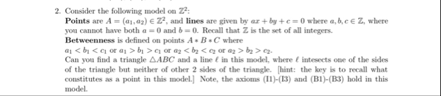 Solved Consider the following model on Z2 ﻿:Points are | Chegg.com