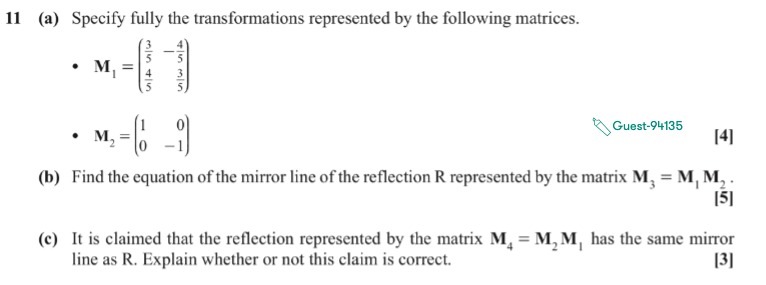 Solved 11 (a) ﻿Specify fully the transformations represented | Chegg.com
