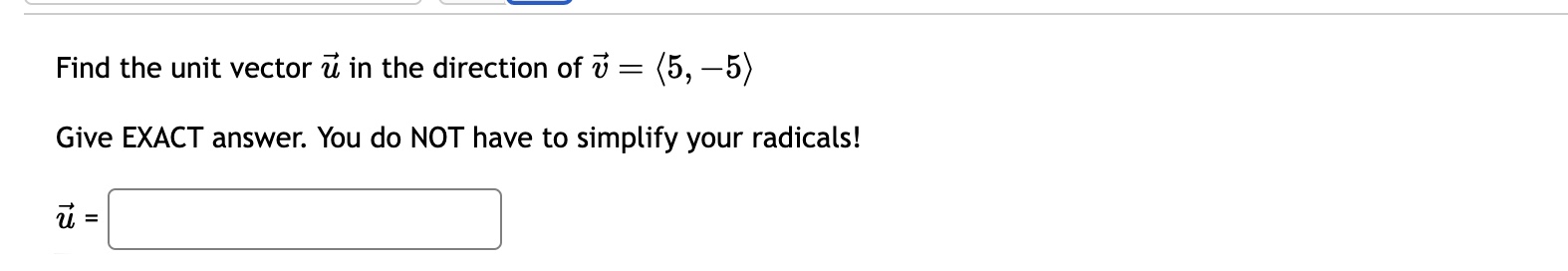 Solved Find the unit vector vec(u) ﻿in the direction of | Chegg.com