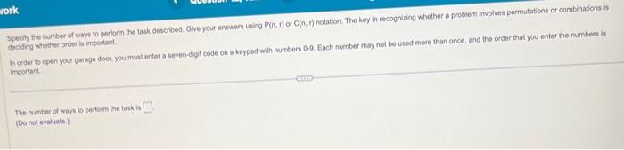 Solved Specily the number of ways to perform the task | Chegg.com