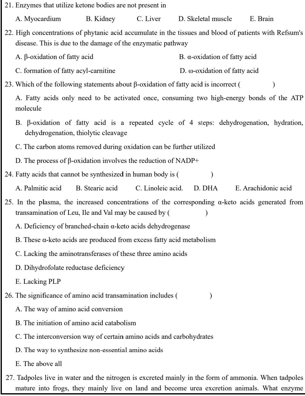 [solved] Choose Correct Answer 21 Enzymes That