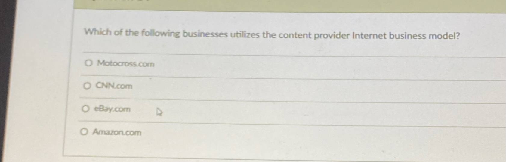 Solved Which of the following businesses utilizes the | Chegg.com