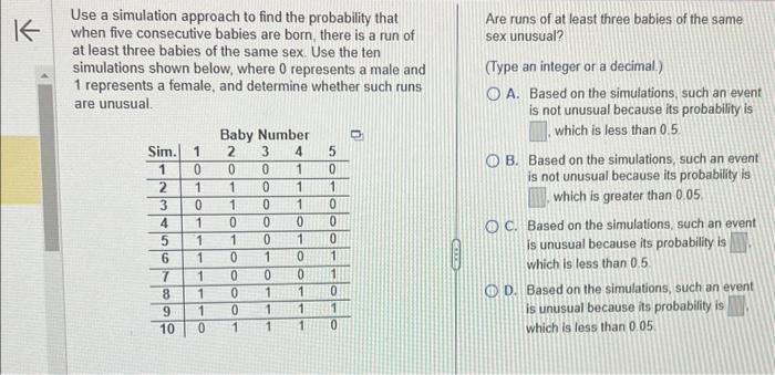 Solved Use a simulation approach to find the probability | Chegg.com