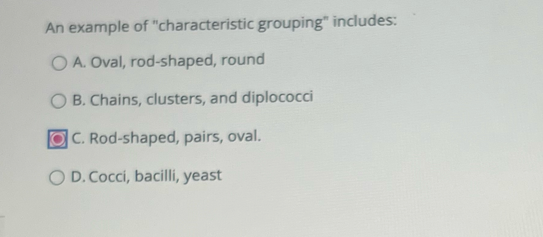 Solved An example of "characteristic grouping" includes:A. | Chegg.com