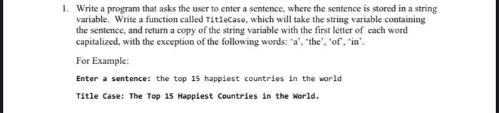 Solved 1. Write a program that asks the user to enter a | Chegg.com