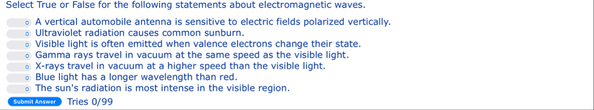 Solved Select True or False for the following statements | Chegg.com