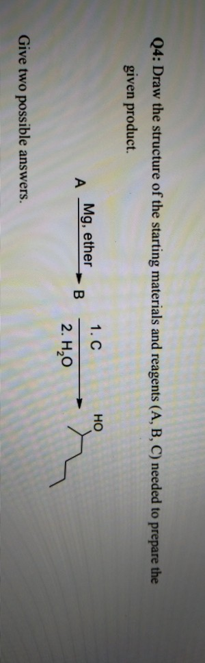 Solved Q4: Draw the structure of the starting materials and | Chegg.com