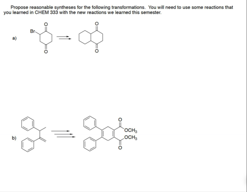 Solved Propose reasonable syntheses for the following | Chegg.com
