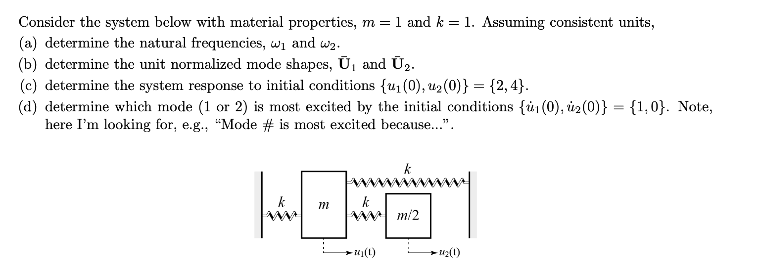 Solved Consider the system below with material properties, | Chegg.com