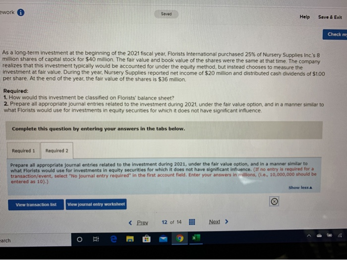 Solved ework Help Save & Exit Check my As a long-term | Chegg.com