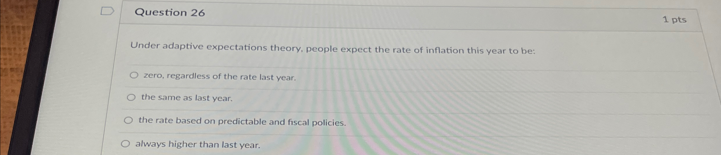 Solved Question 26under Adaptive Expectations Theory People