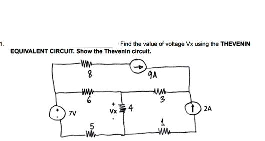 Solved Find the value of voltage Vx using the THEVENIN | Chegg.com