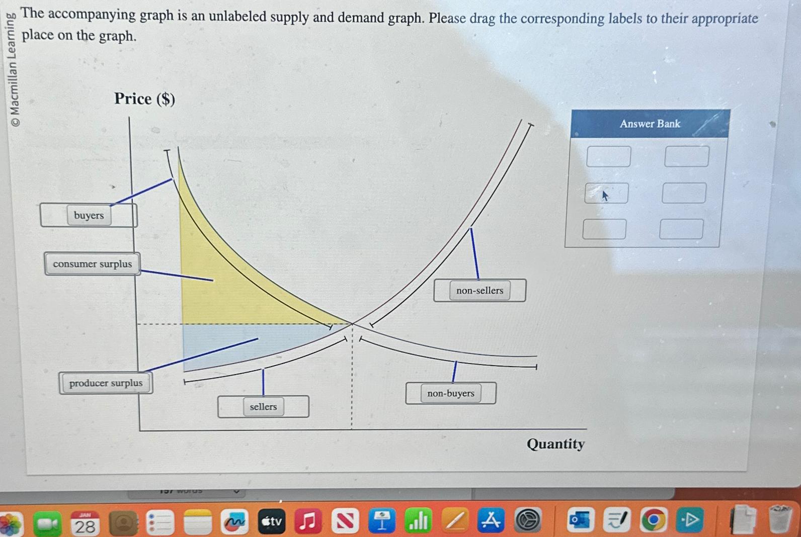 Solved The accompanying graph is an unlabeled supply and | Chegg.com