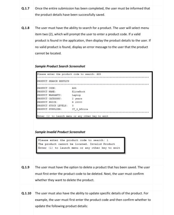 Solved Q.1.7 Once the entire submission has been completed, | Chegg.com