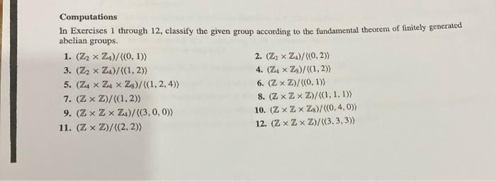 Solved Computations In Exercises 1 through 12, classify the | Chegg.com