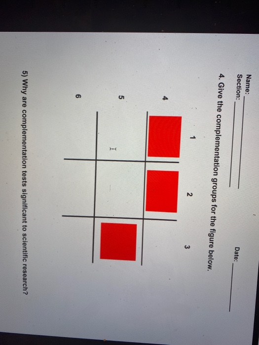 Solved 3) Give the complementation groups for the figure | Chegg.com