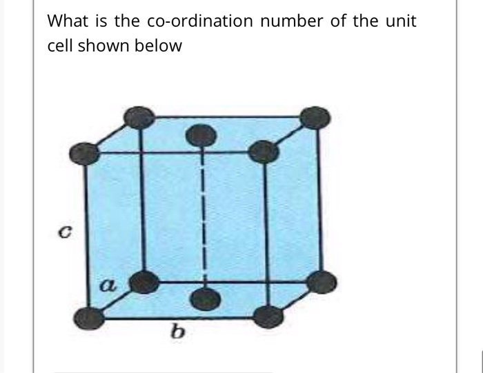 Solved What is the co-ordination number of the unit cell | Chegg.com