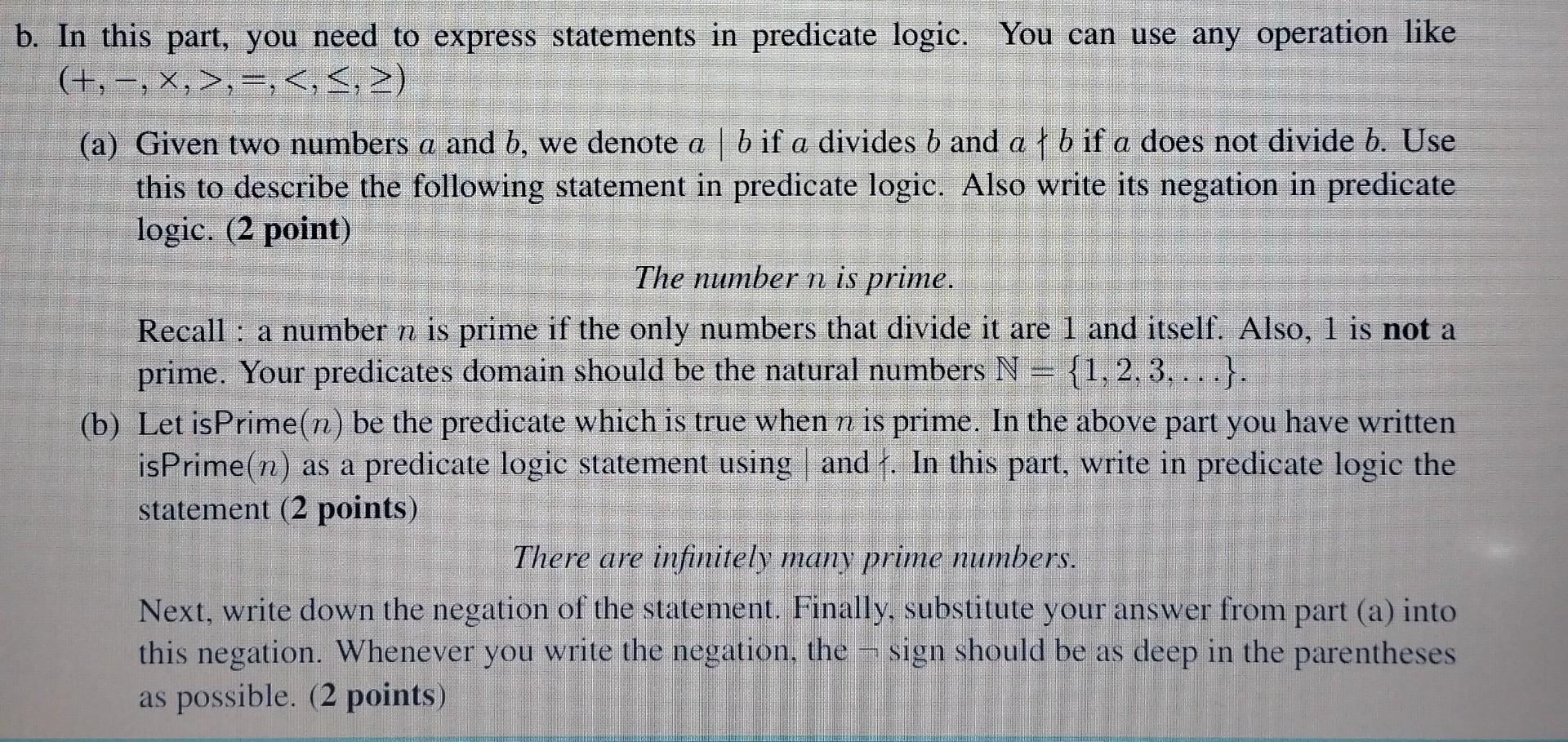 Solved In this part, you need to express statements in | Chegg.com