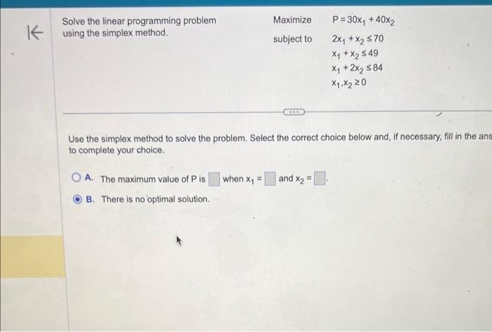 Solved Solve the linear programming problem Maximize | Chegg.com