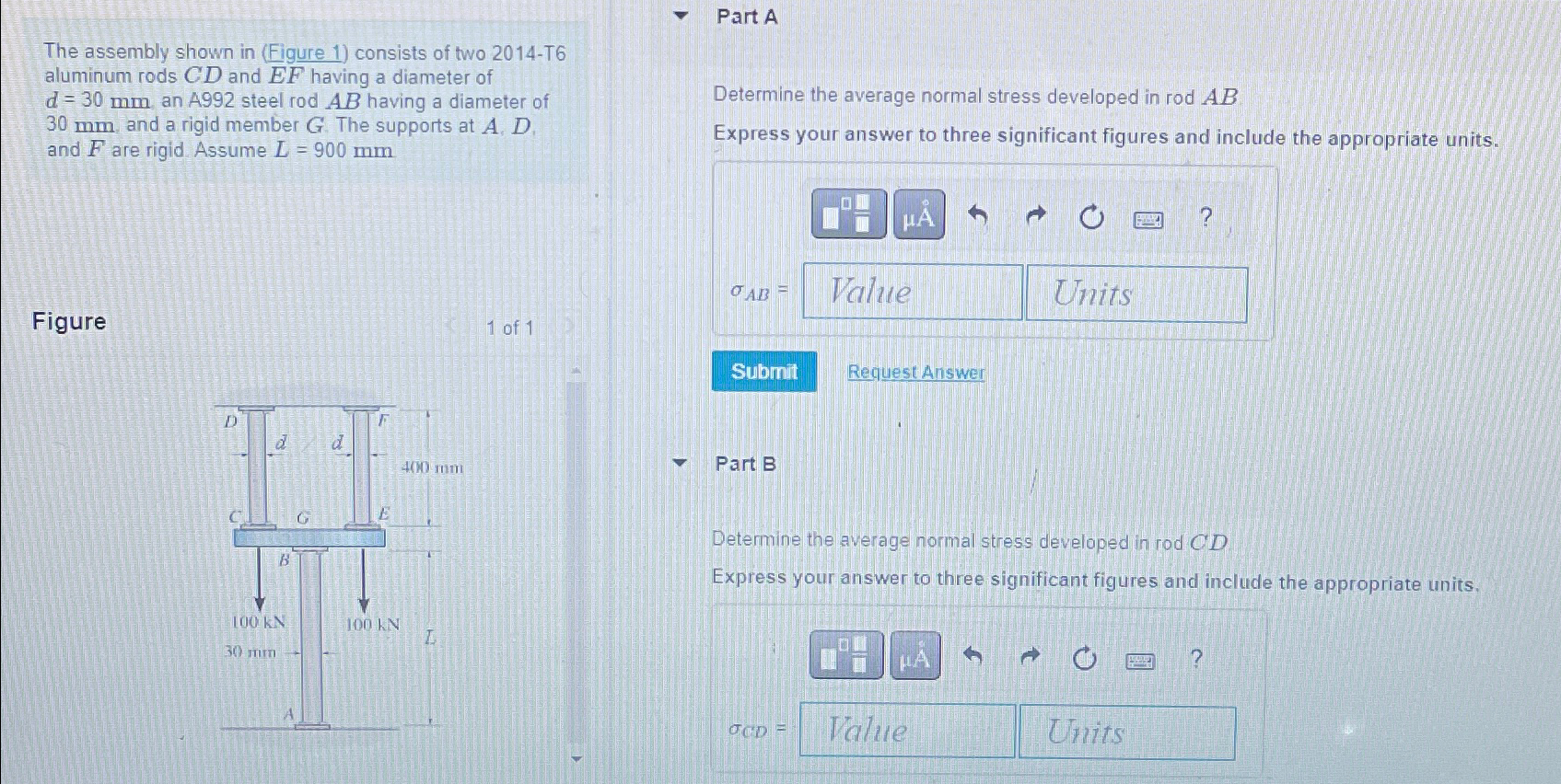 Solved Part AThe assembly shown in (Figure 1) ﻿consists of | Chegg.com