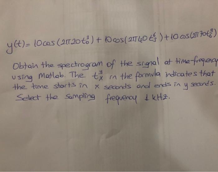 Solved ylt)=locos (2172043) + bos(20740 )+10 S (27 743) | Chegg.com