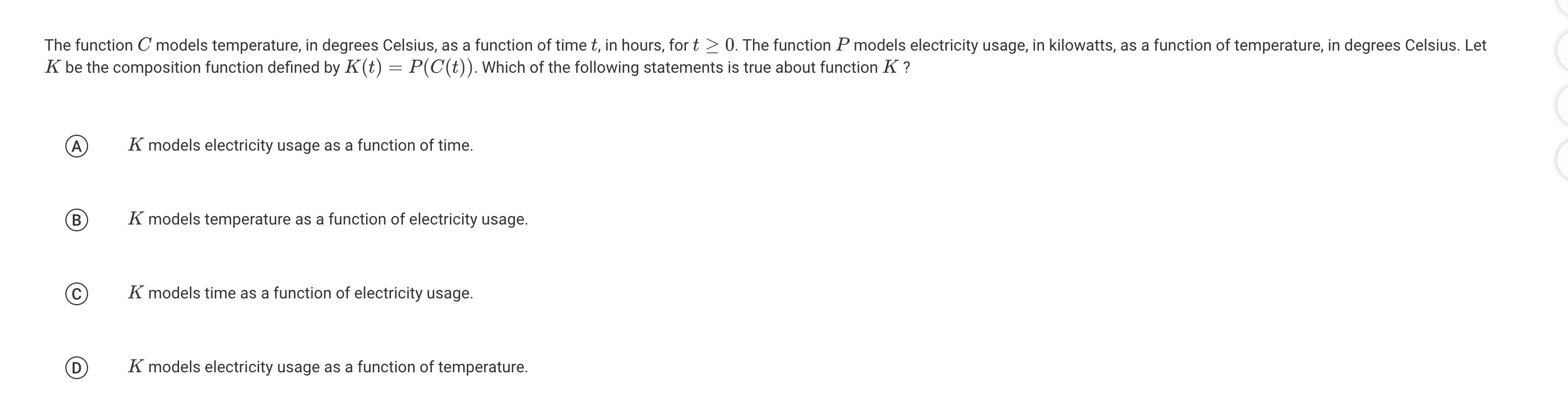 Solved The function C ﻿models temperature, in degrees | Chegg.com
