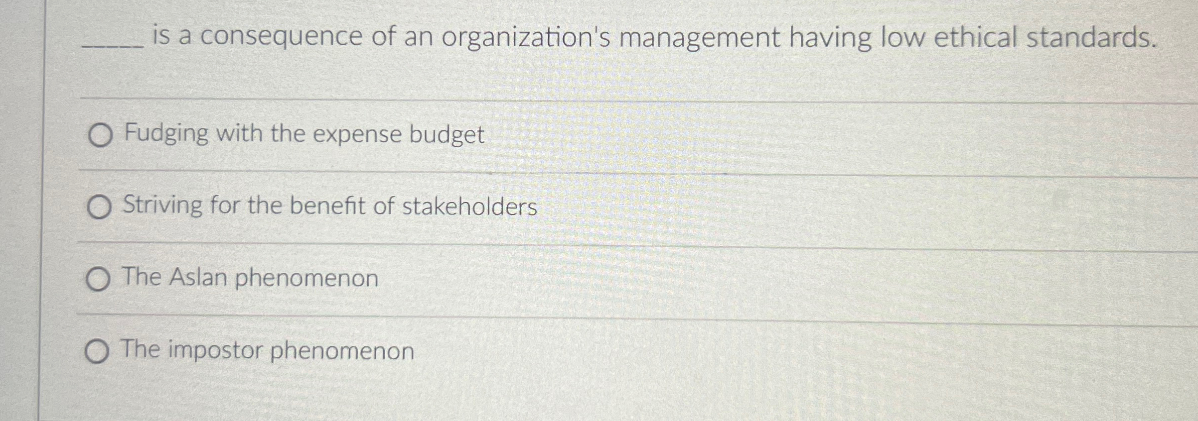 Solved is a consequence of an organization's management | Chegg.com