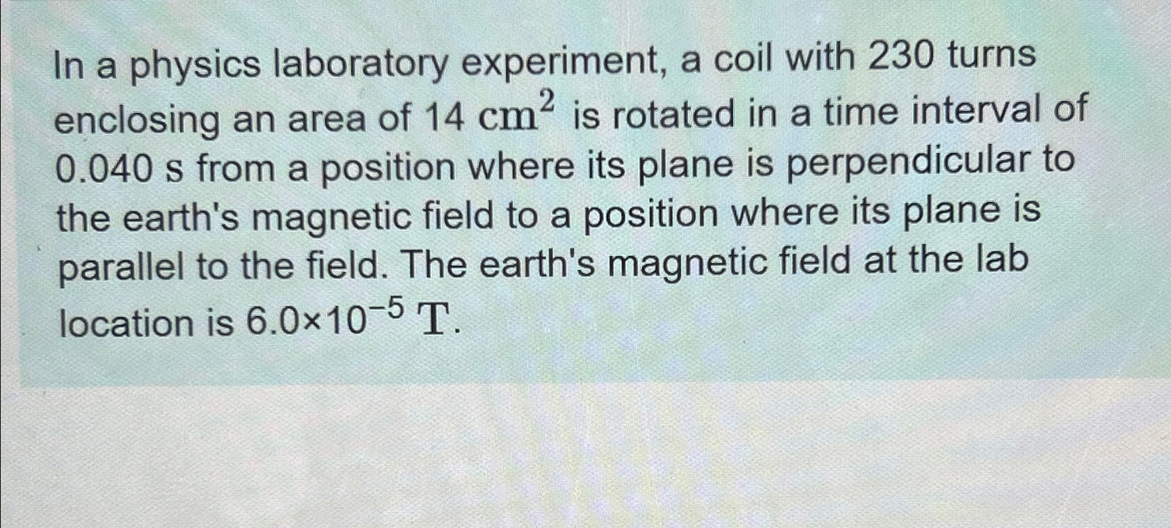Solved In a physics laboratory experiment, a coil with 230 | Chegg.com