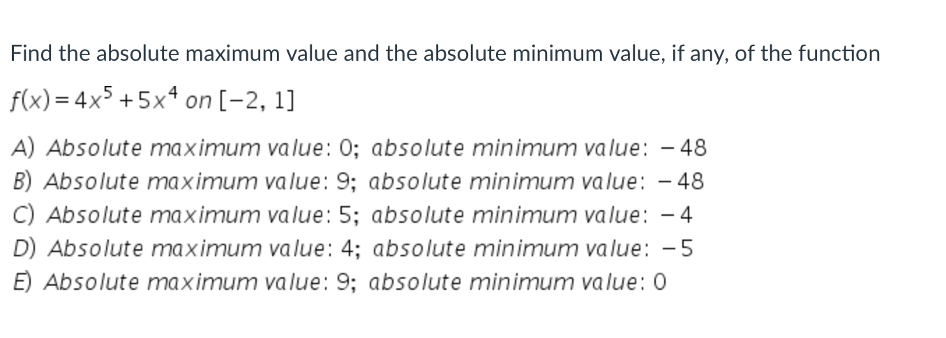 Solved Find the absolute maximum value and the absolute | Chegg.com