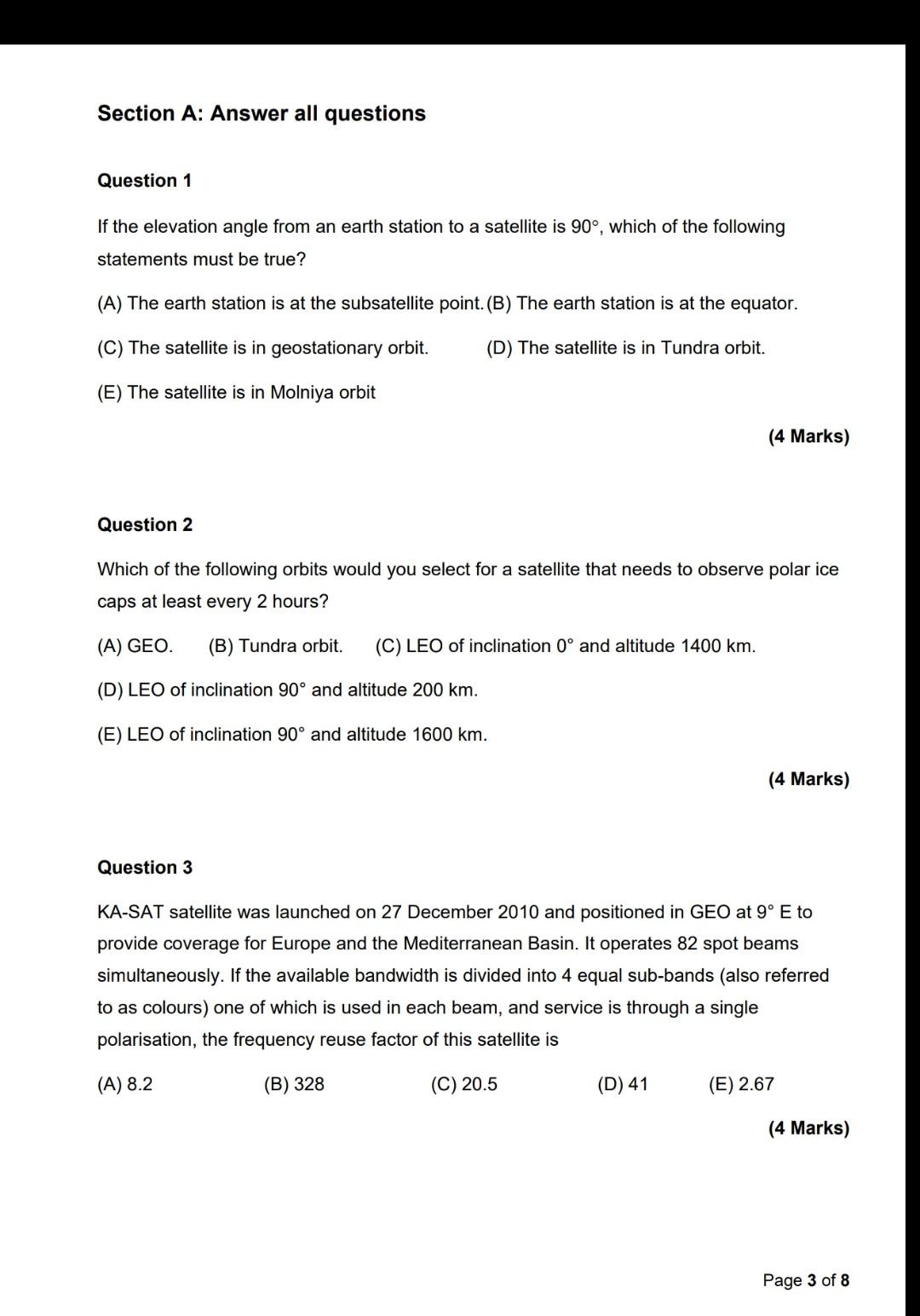 Solved Section A: Answer all questions Question 1 If the | Chegg.com