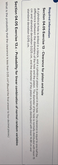 Solved Required informationSection 04.05 ﻿Exercise 13 - | Chegg.com