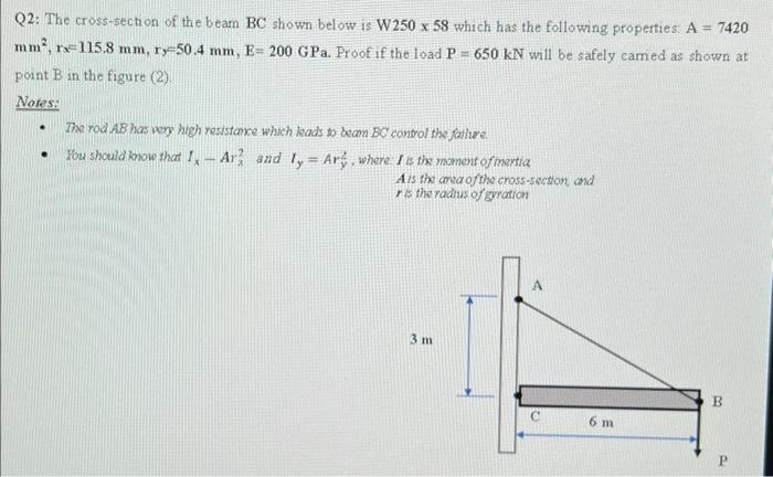 [Solved]: The cross-section of the beam BC shownbelow is W25