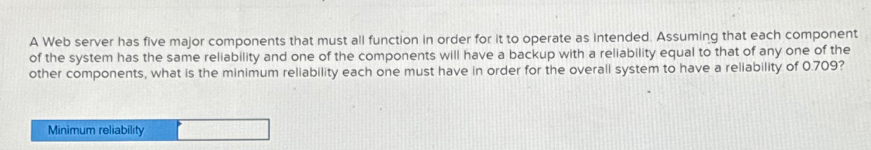 Solved A Web server has five major components that must all | Chegg.com