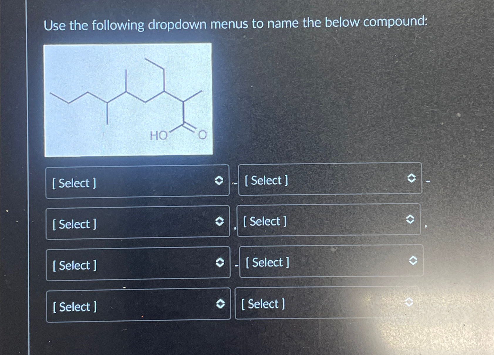 Solved Use the following dropdown menus to name the below | Chegg.com