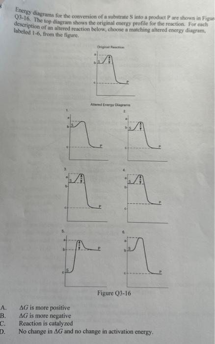 Solved 3 A. B. C. D. Energy diagrams for the conversion of a | Chegg.com