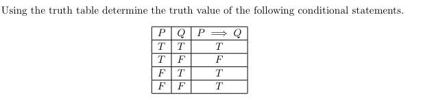 Solved Jsing the truth table determine the truth value of | Chegg.com