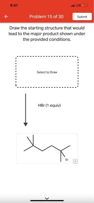 Solved Draw the starting structure that would lead to the | Chegg.com