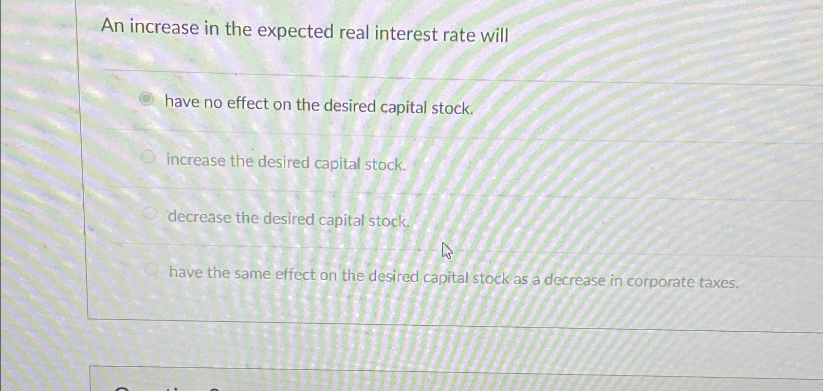 Solved An increase in the expected real interest rate | Chegg.com