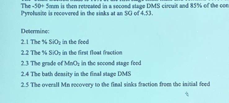 Solved The -50+5mm ﻿is then retreated in a second stage DMS | Chegg.com