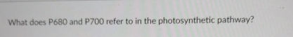 Solved What does P680 ﻿and P700 ﻿refer to in the | Chegg.com