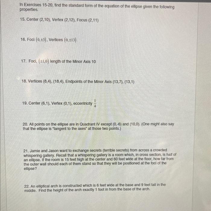 Solved In Exercises 15-20, find the standard form of the | Chegg.com