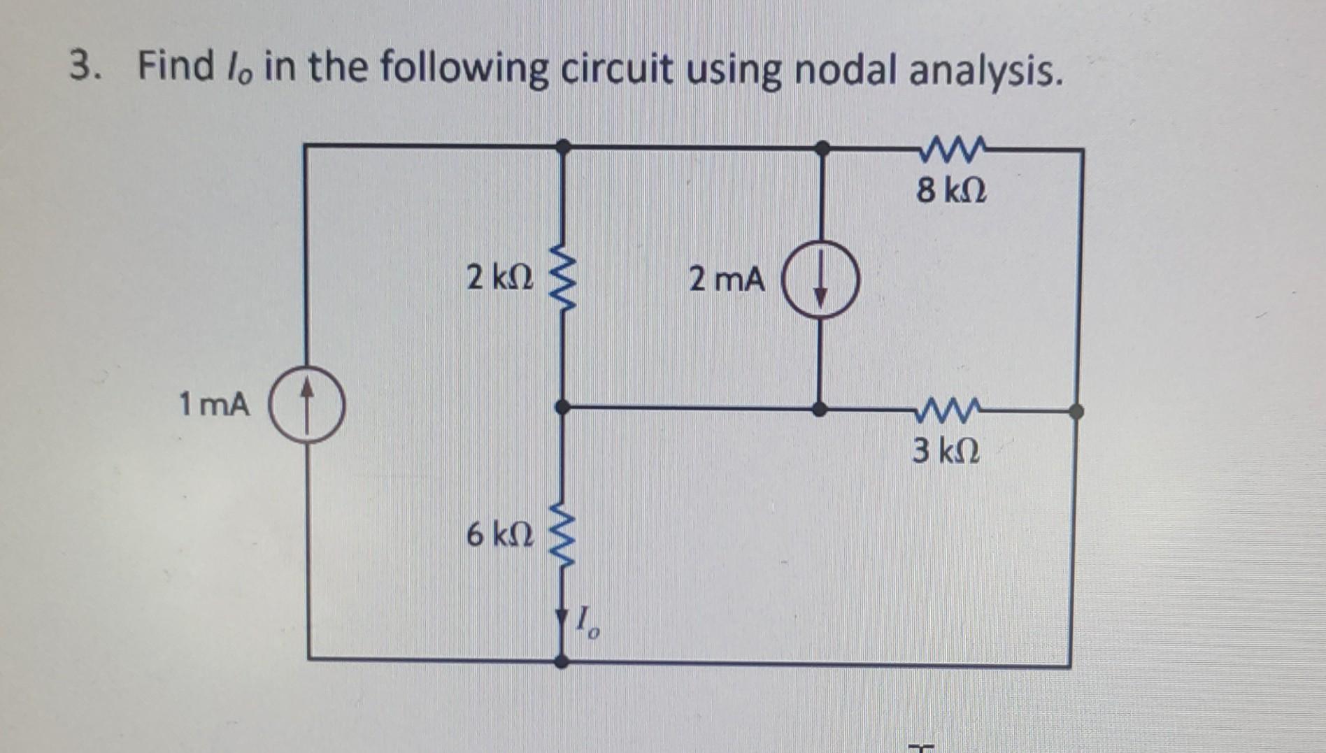 Solved 3. Find I0 in the following circuit using nodal | Chegg.com