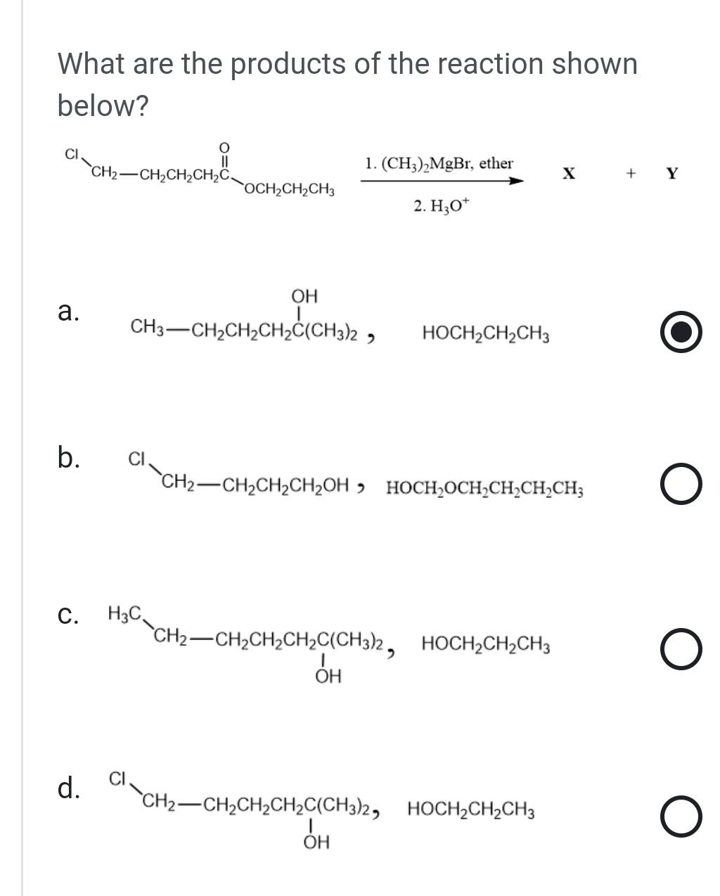 Solved What Are The Products Of The Reaction Shown Below 1