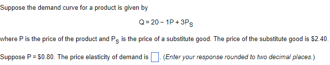 Solved Suppose the demand curve for a product is given | Chegg.com