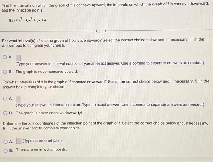 Solved Find the intervals on which the graph of f is concave | Chegg.com