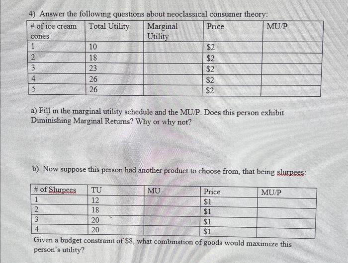 4) Answer the following questions about neoclassical | Chegg.com