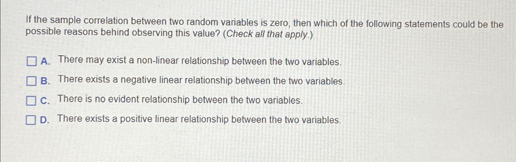 Solved If the sample correlation between two random | Chegg.com