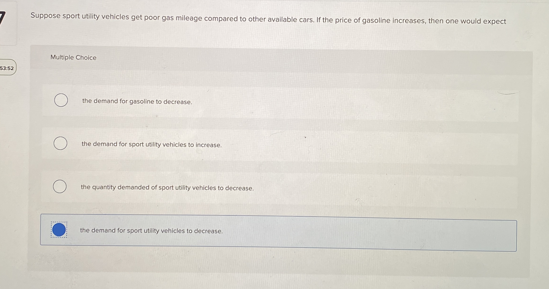 Solved Suppose sport utility vehicles get poor gas mileage | Chegg.com